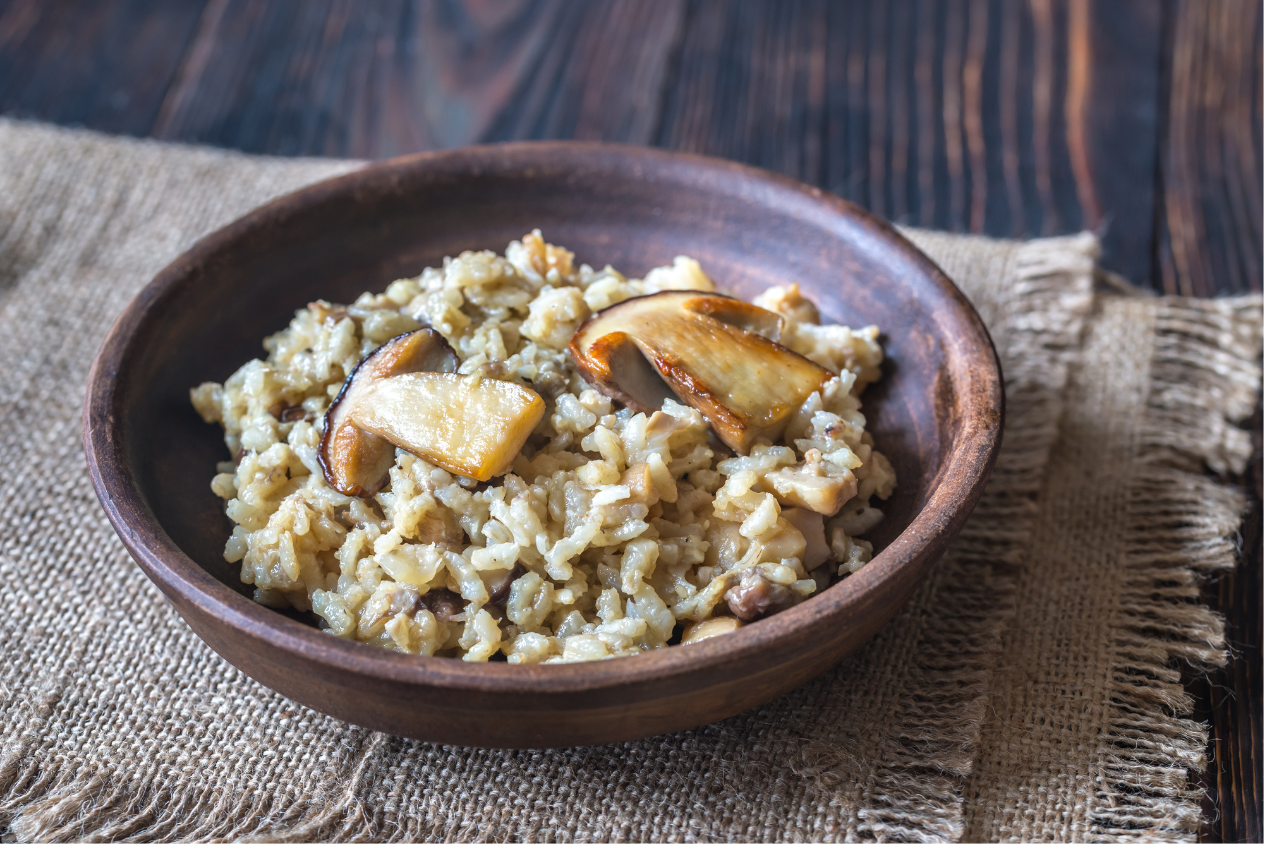 Porcini & Pancetta Risotto with Rainbow Chard and Lemon
